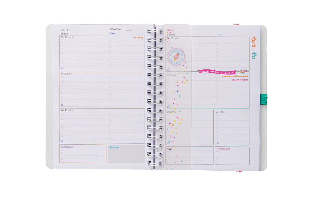 Agenda school & thuis 25/26 'streep' | Leerkracht organizer